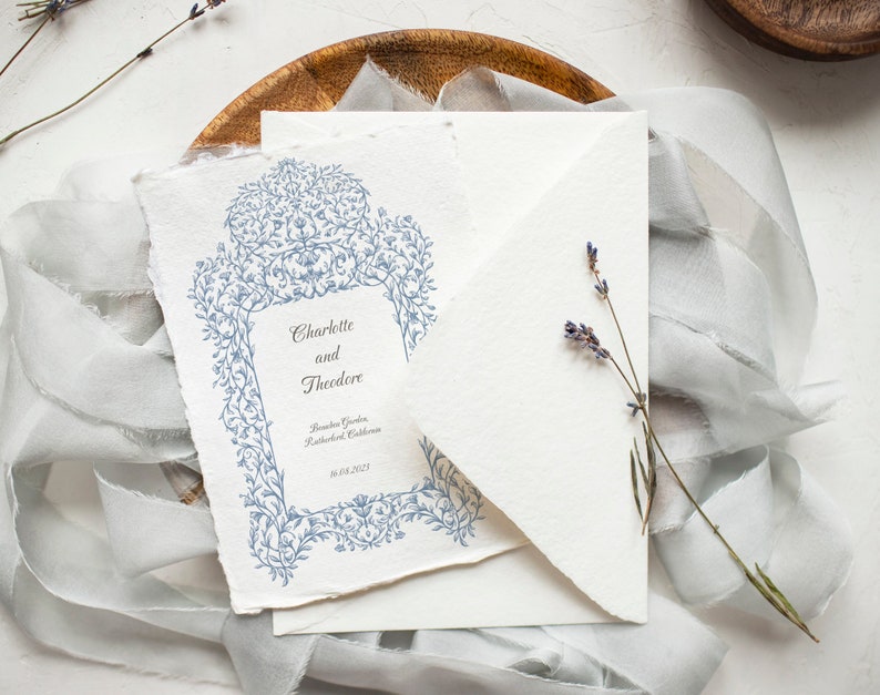 Elegant Floral Frame Handmade Line Art Illustration Clip Art - Etsy