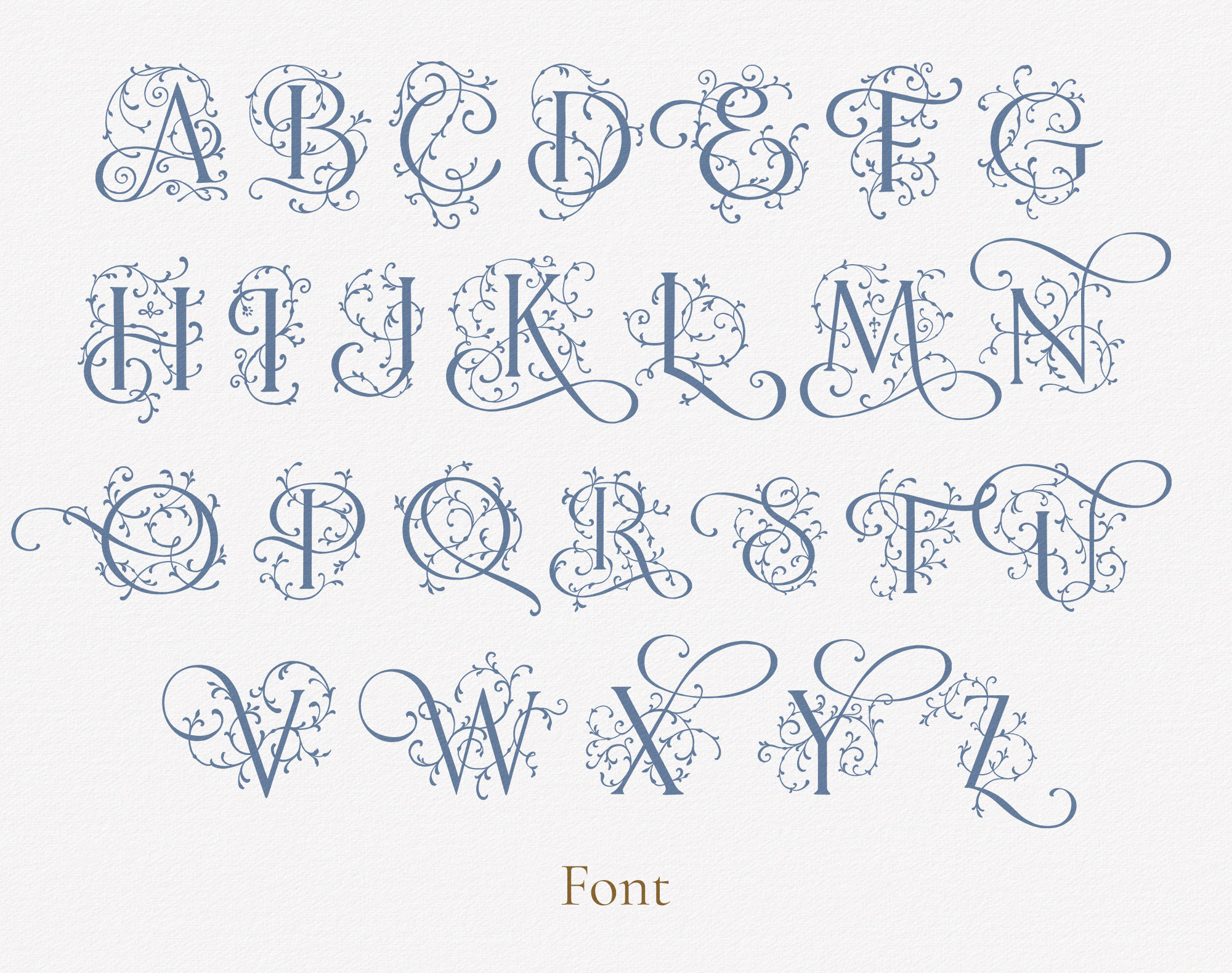 Wedding Calligraphy Png Eps Svg, Initial Font Clipart, Wedding Alphabet ...