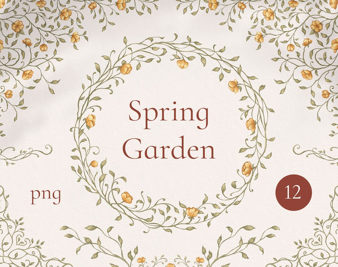 Spring Garden Png Floral Frames, Borders, Digital Flower Designs ...