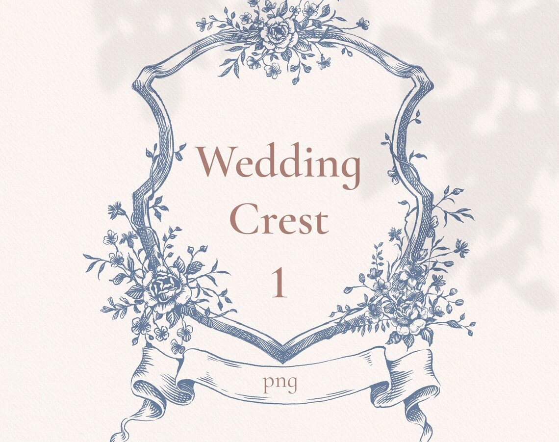Wedding Crest Png, Baroque Floral Border, Line Art Illustration ...