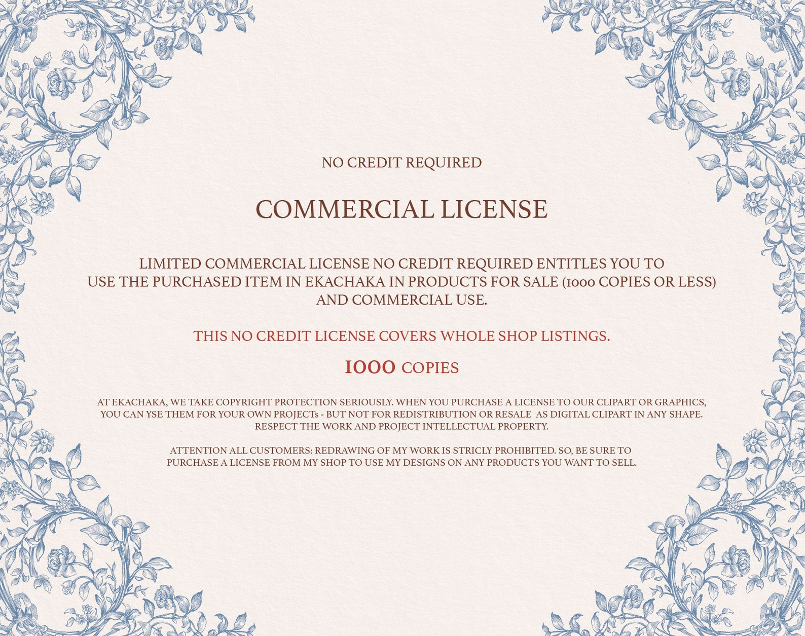 Unlimited Commercial License for Whole Shop Ekachaka, NO Credit ...