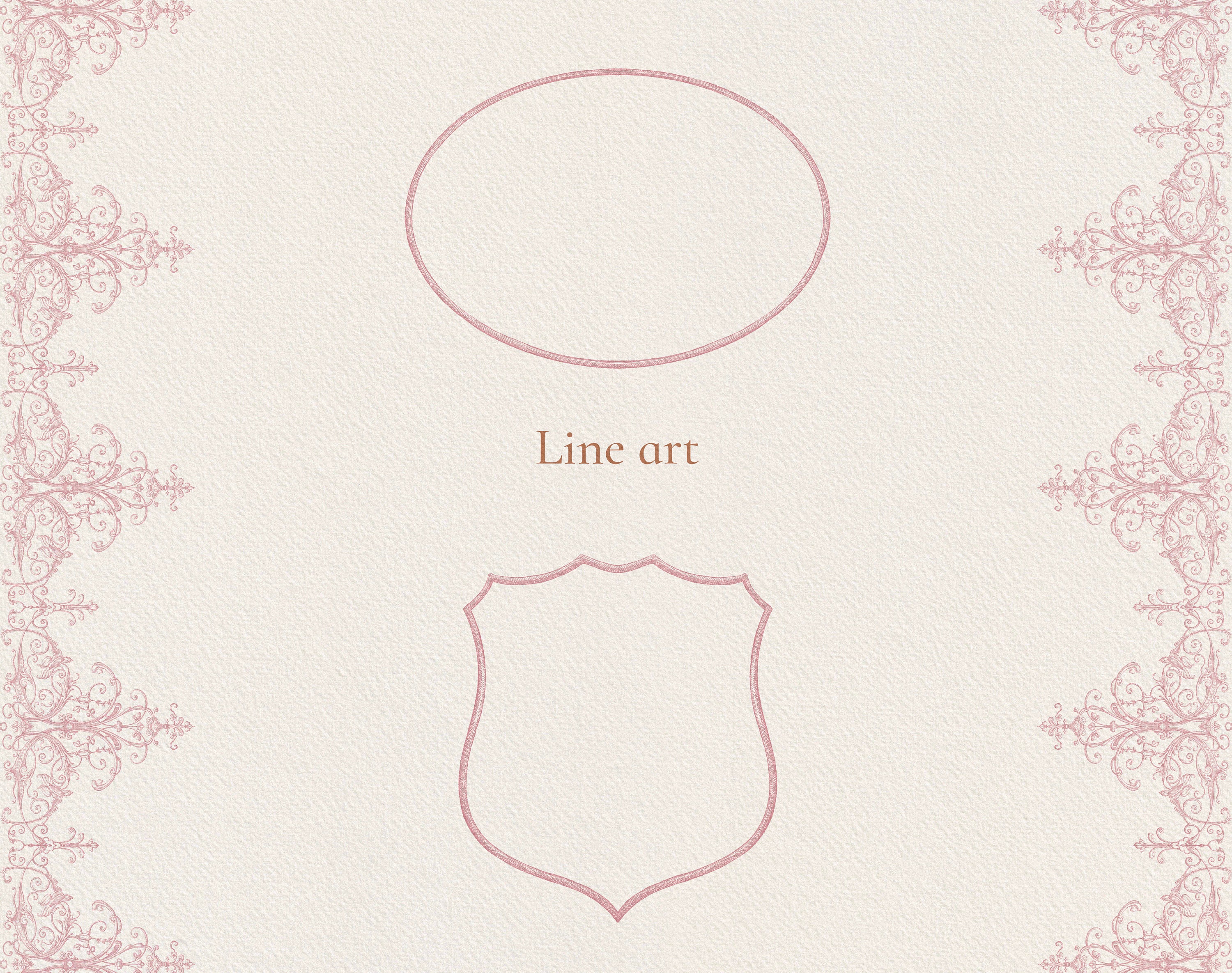 Floral Aesthetics Pink Baroque Frames, France Borders, Victorian Fine ...