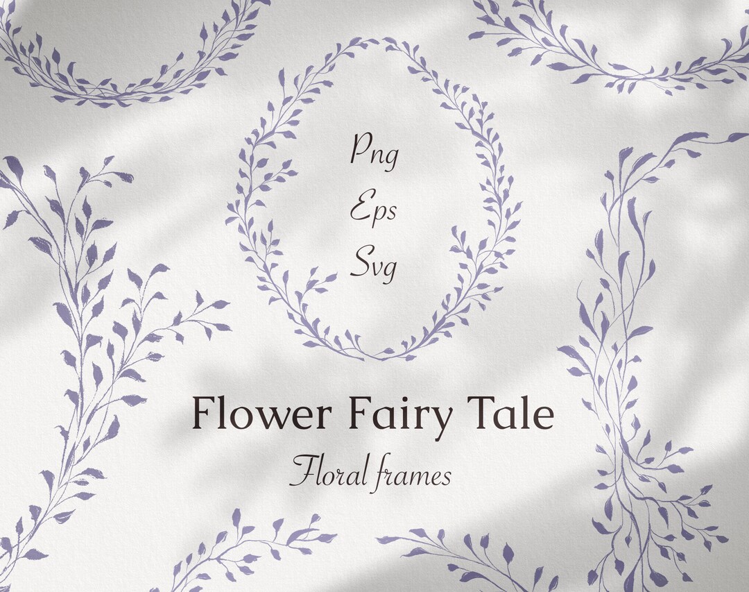 Flower Fairy Tale Floral Frames Png Eps Svg Clip Art, Wedding Design ...