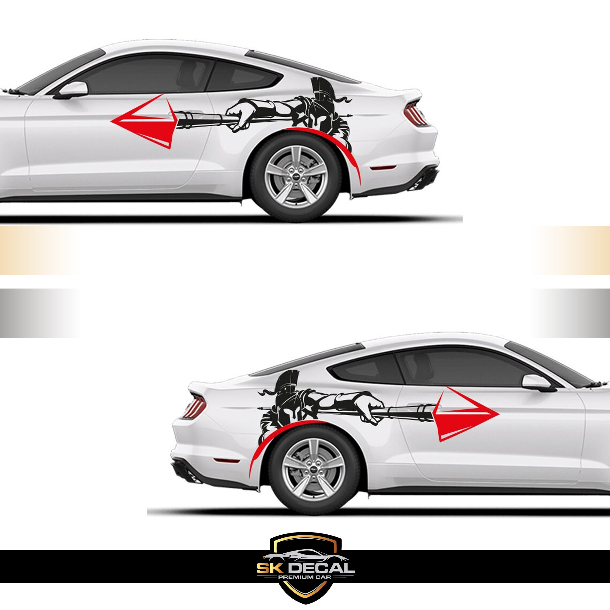 Warrior Side Car Decal. Gladiator Side Car Sticker. Mustang - Etsy