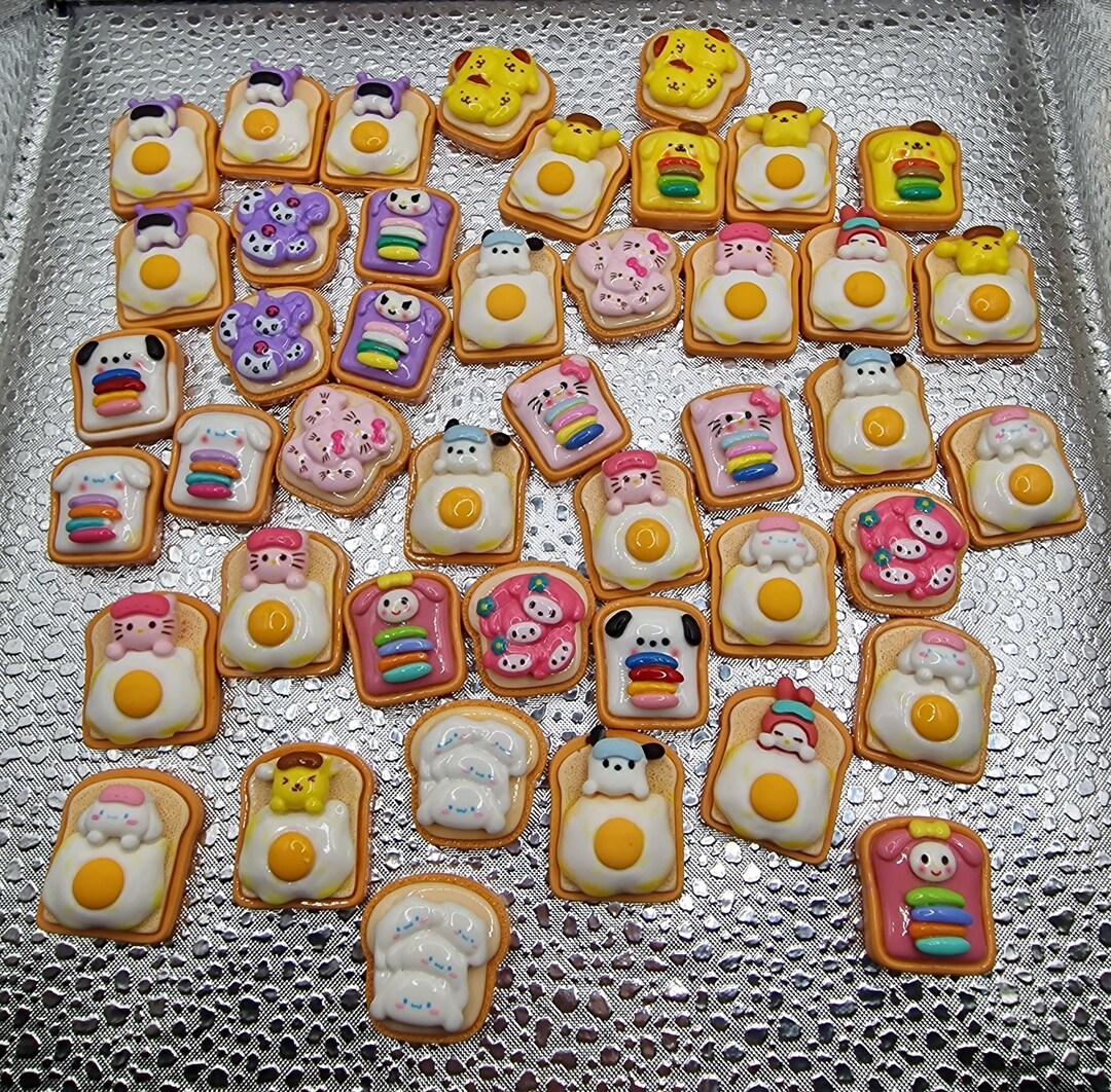 Kawaii Character Toast Charms Set Cute Modern Dollhouse Miniatures ...