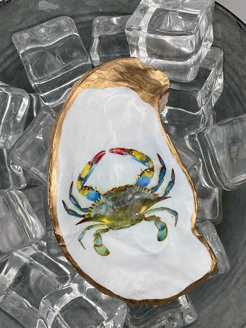 Crab Oyster Shell Trinket Ring Dish - Etsy