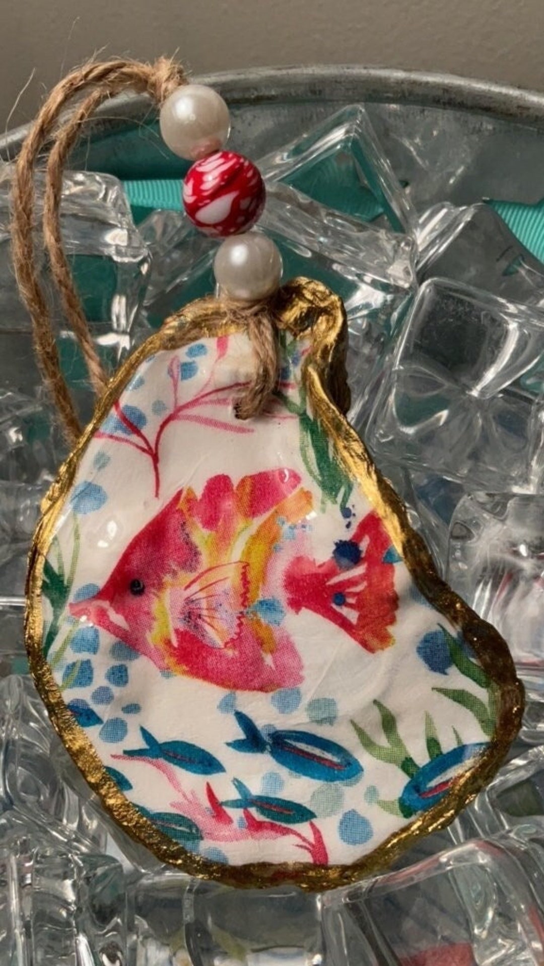 Colorful Fish Oyster Shell Ornament - Etsy