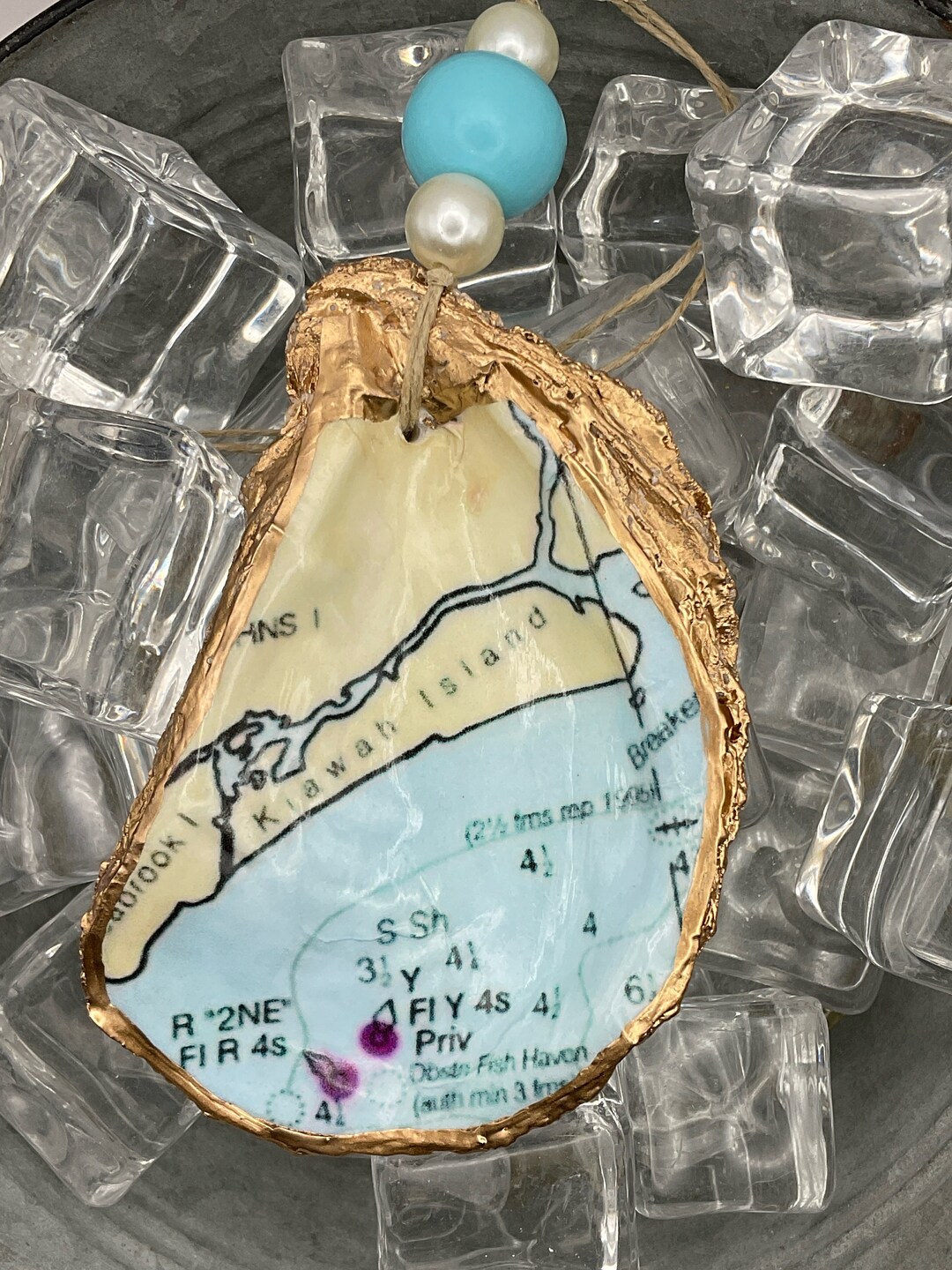 Kiawah Island South Carolina Nautical Map Oyster Shell - Etsy