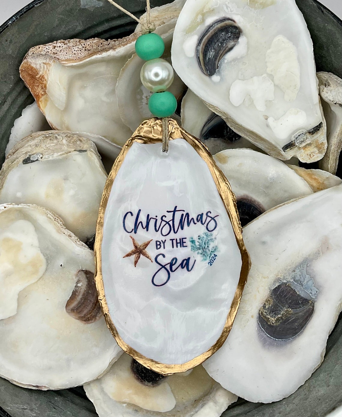 Christmas by the Sea 2024 Oyster Shell Ornament - Etsy