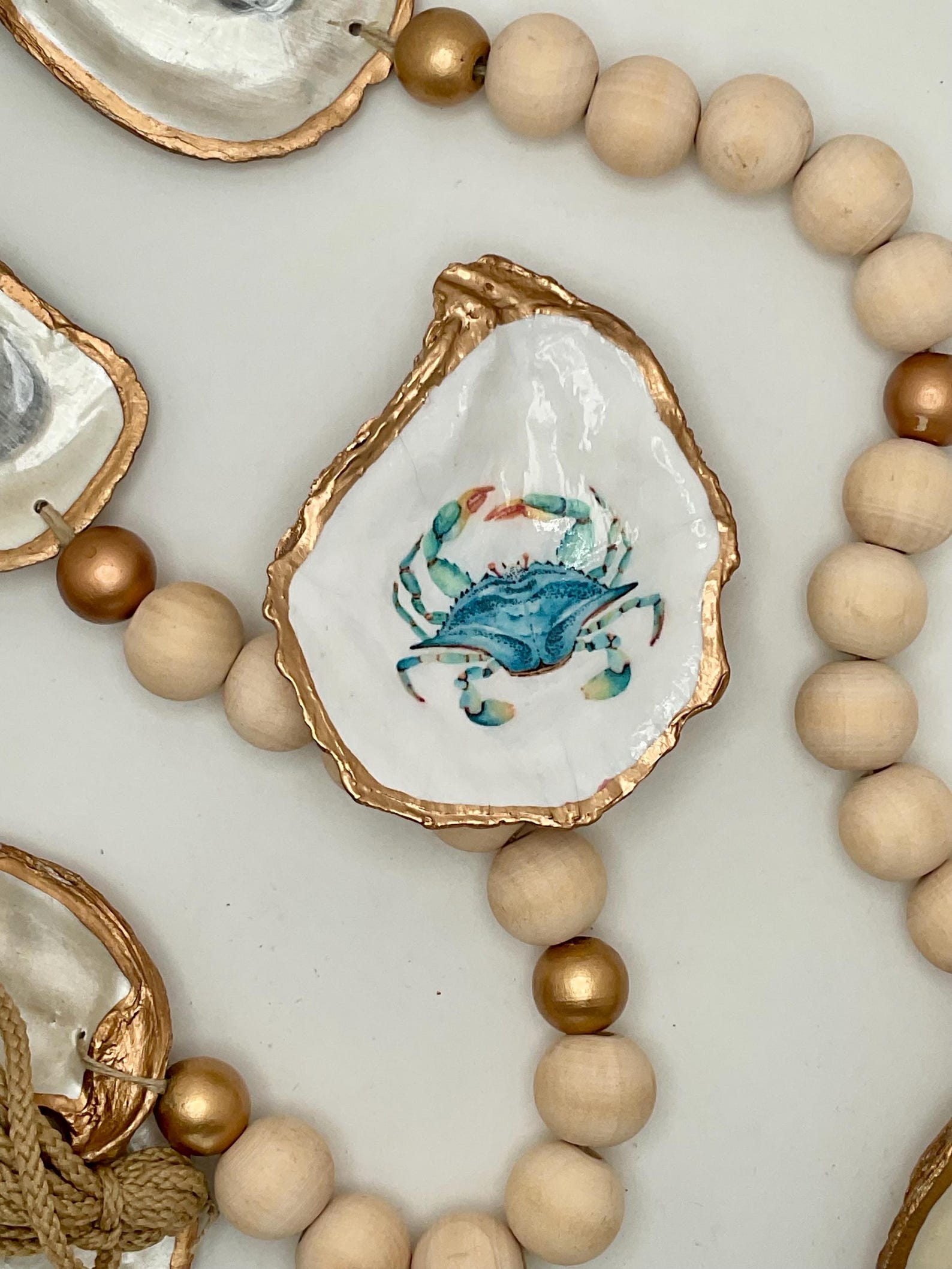 Crab Watercolor Oyster Shell Trnket Dish - Etsy