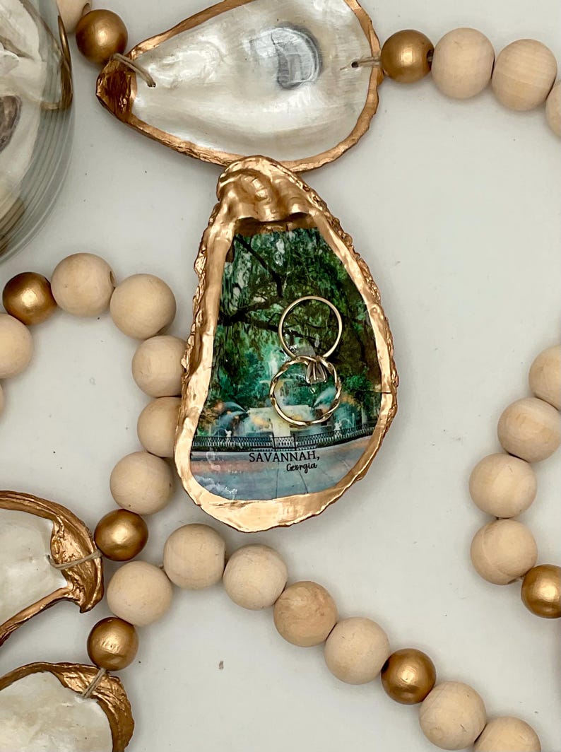 Savannah Georgia Forsyth Park Fountain Oyster Shell Trinket Ring Dish ...