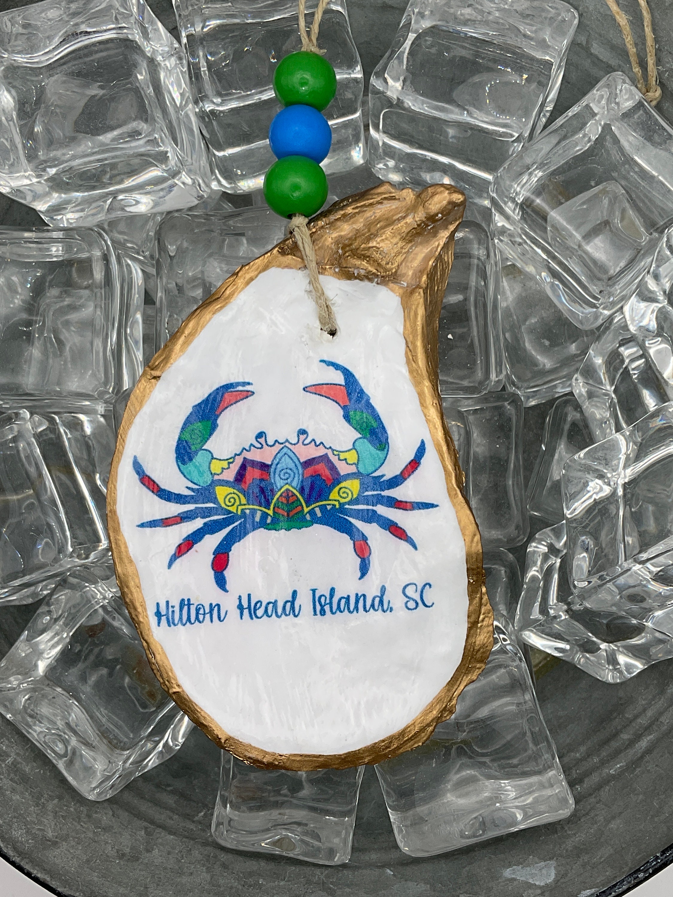 Colorful Crab Hilton Head South Carolina Oyster Shell - Etsy