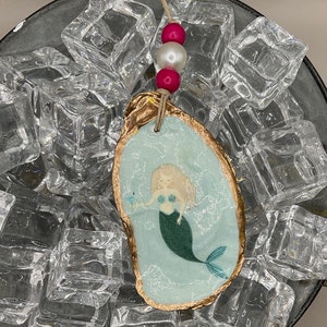 Mermaid With Martini Oyster Shell Ornament - Etsy