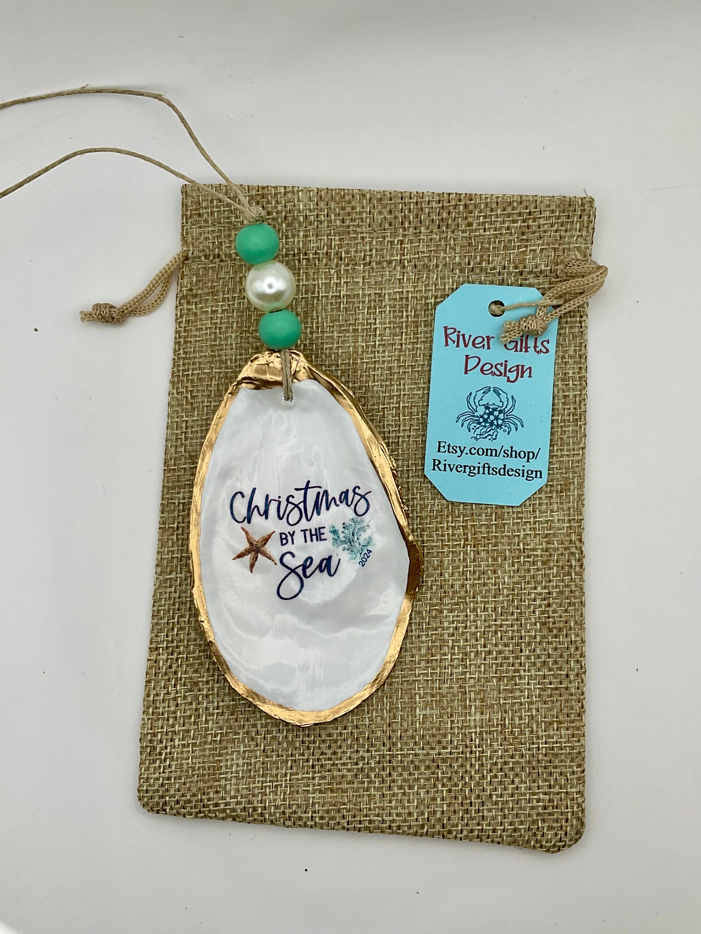 Christmas by the Sea 2024 Oyster Shell Ornament - Etsy