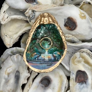 Savannah Georgia Forsyth Park Fountain Oyster Shell Trinket Ring Dish ...