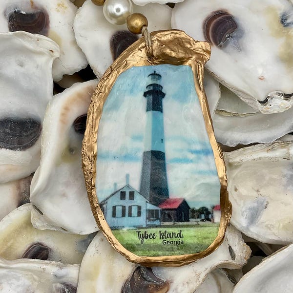 Blue Heron Savannah, Georgia Oyster Shell Ornament - Etsy