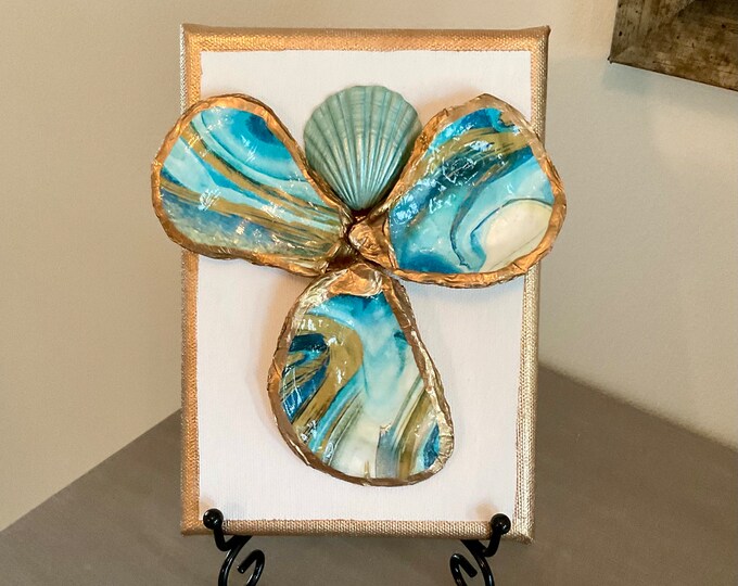 Angel on Canvas Oyster Shell - Etsy