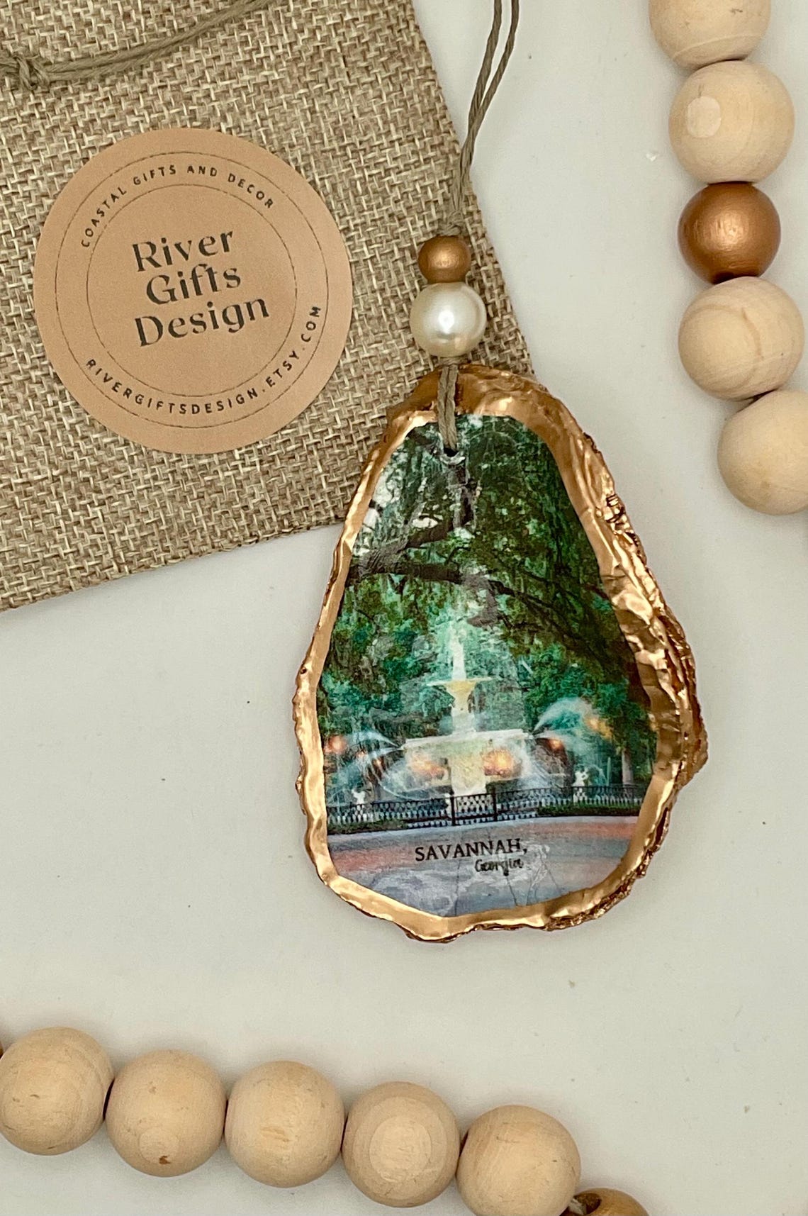 Savannah Georgia Forsyth Park Fountain Oyster Shell Ornament - Etsy