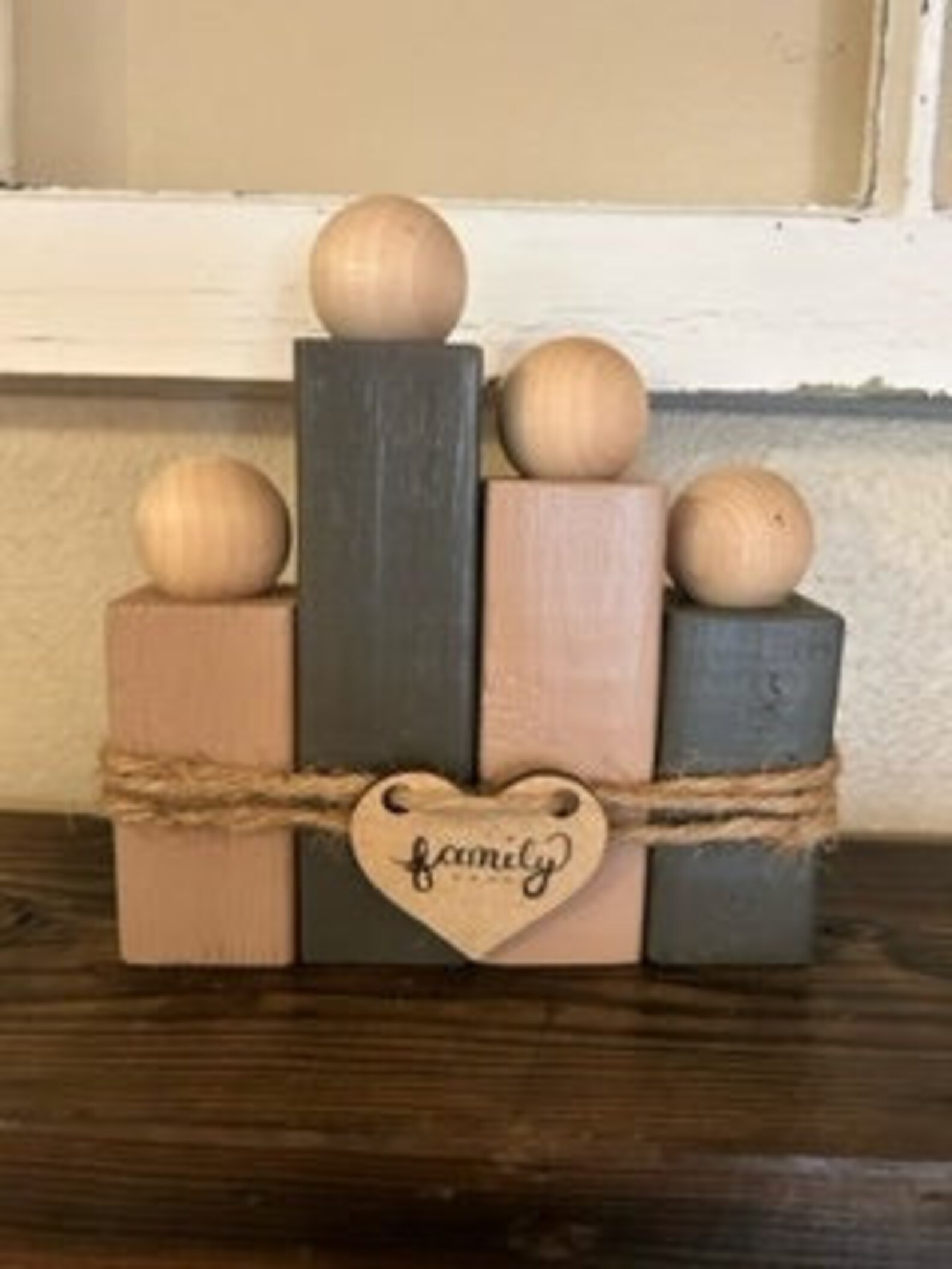 Handcrafted Wood Block Family: Custom Wooden People Decor - Etsy