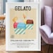 Retro Gelato Print, Italian Ice Cream Poster Unique Design, Food Poster ...