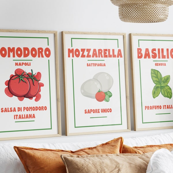 Bundle Set of 6 Printable Italian Wall Art, Gallery Poster Spritz Food ...