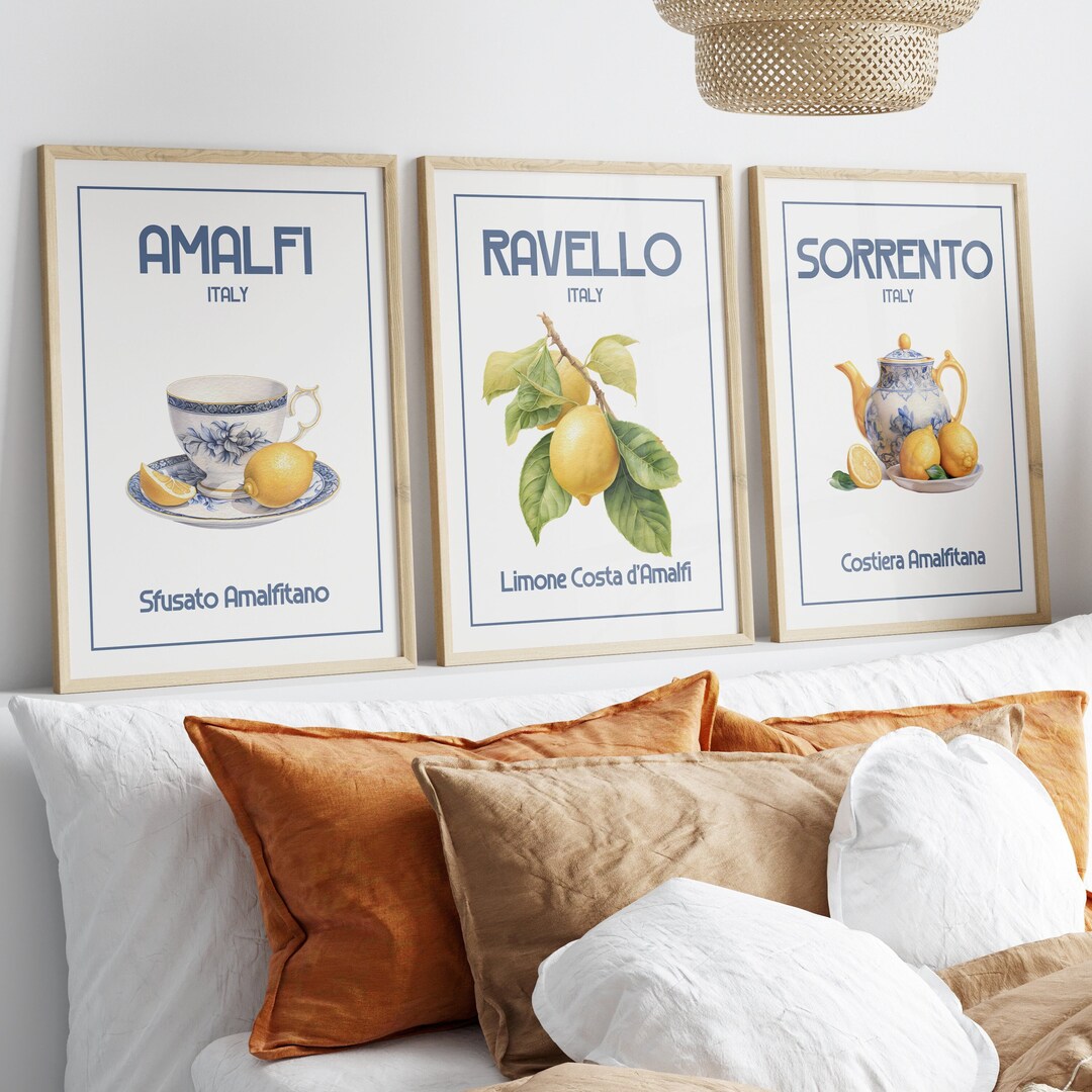 Amalfi Coast Set of 3 Printable Posters, Amalfi Coast Lemons Print ...