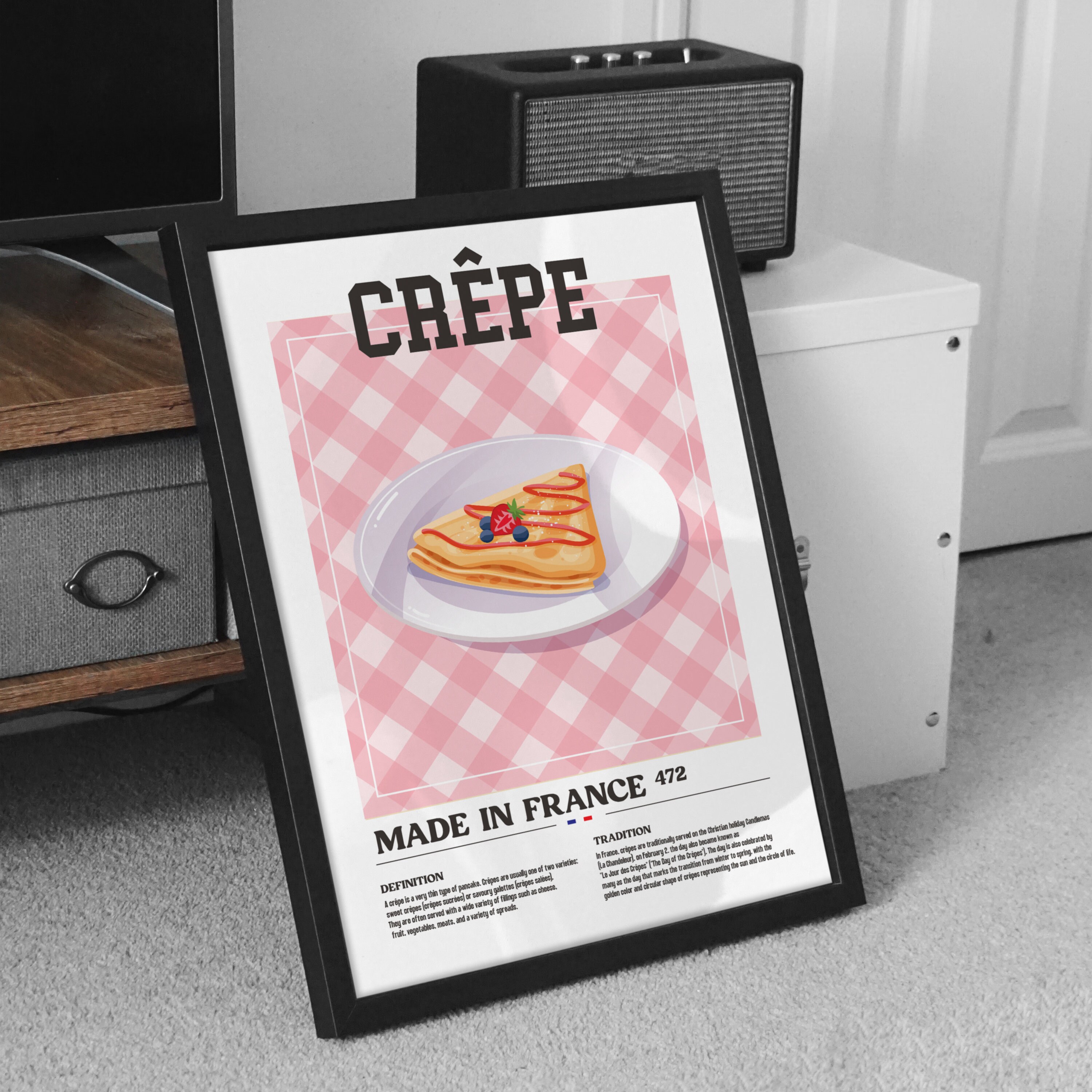 Retro Crepes Printable Poster With Definition, French Breakfast Minimal ...