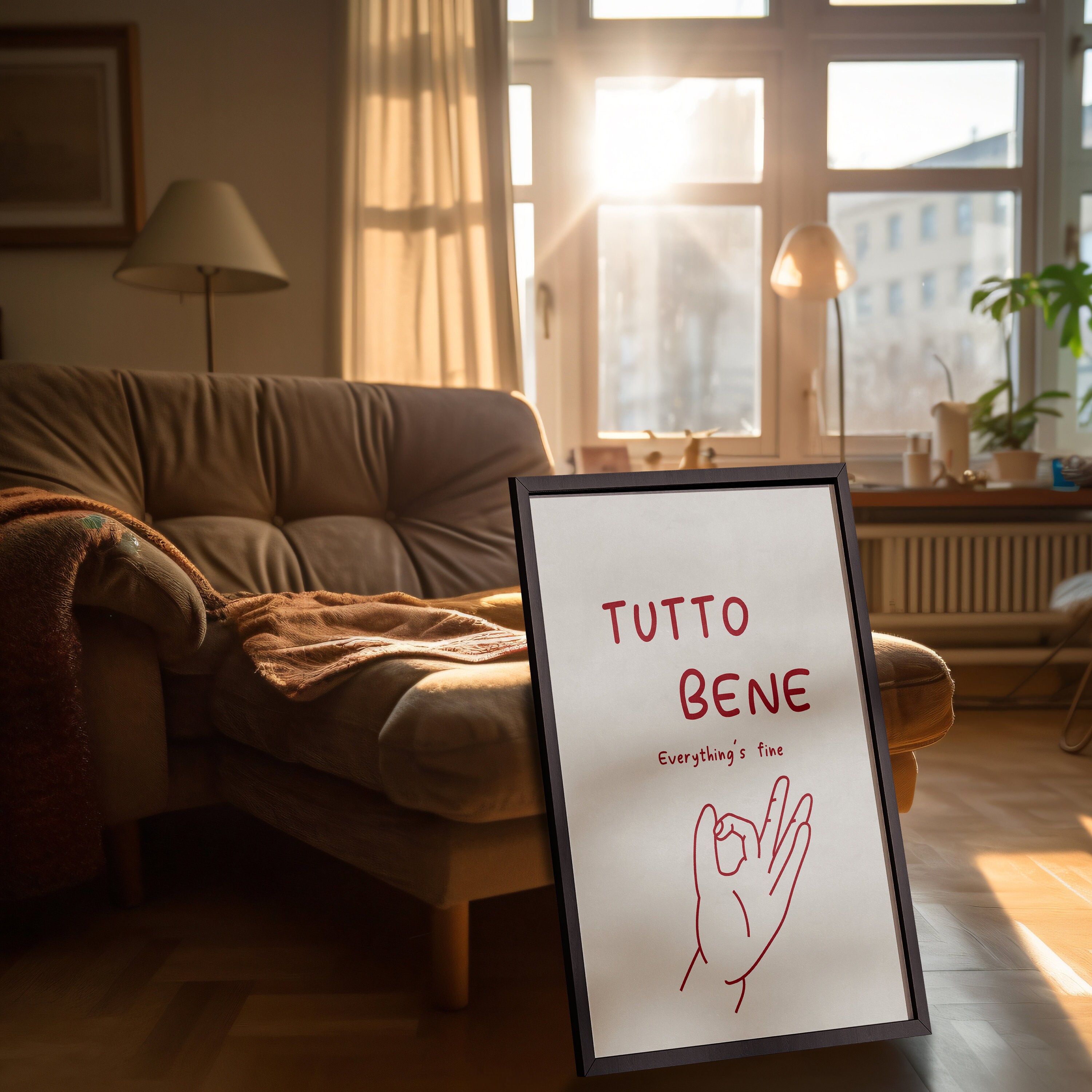 Printable Poster Italian Hand Gesture Tutto Bene Italian - Etsy