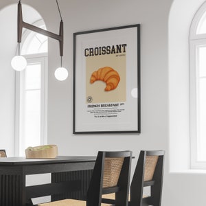 Retro Croissant Print/ French Breakfast Poster Unique Design/ French ...