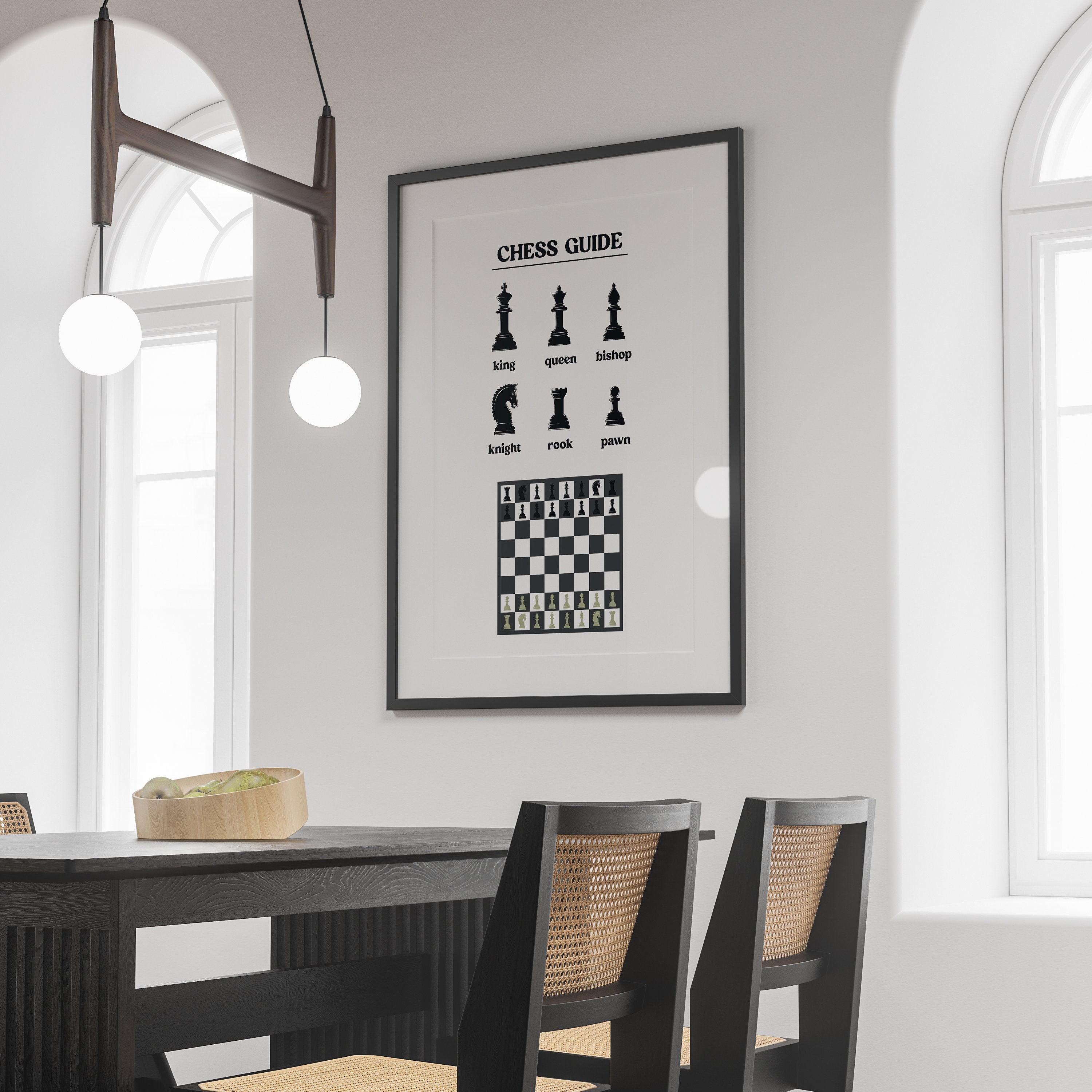 Chess Poster Guide Types of Chess Pieces, Minimalist Poster Print Chess ...