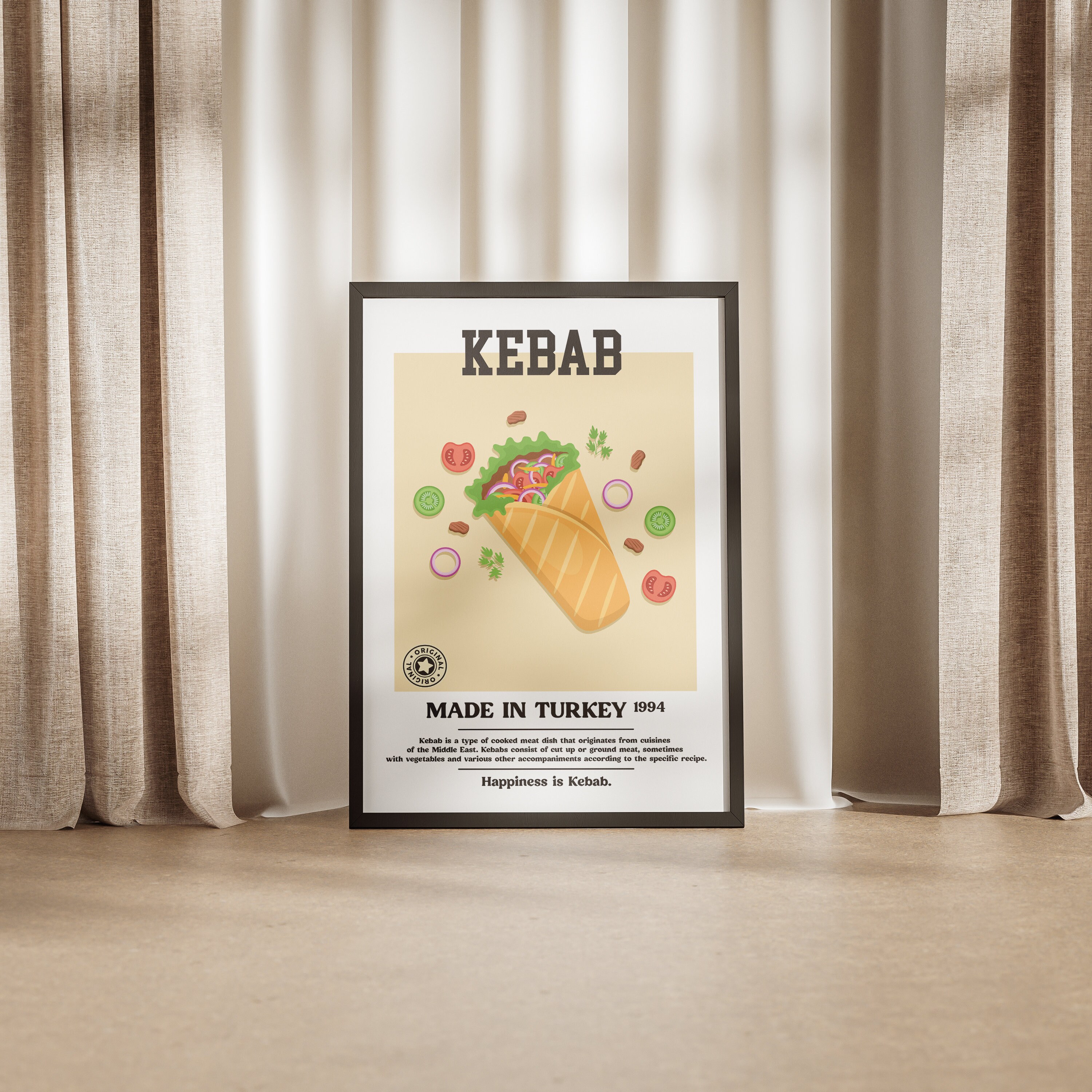 Retro Kebab Printable Turkish Food Poster Kitchen Wall Art - Etsy