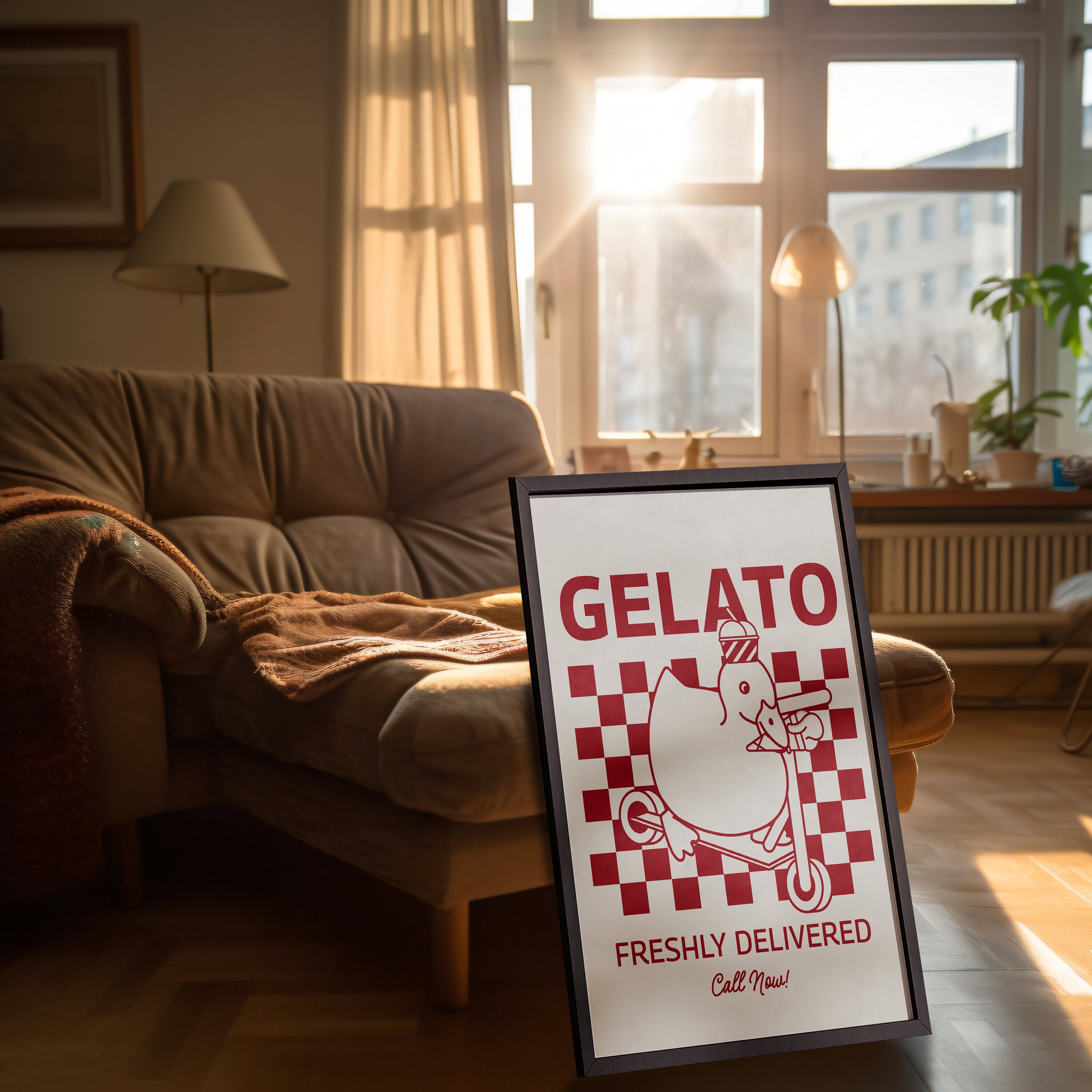 Retro Gelato Poster Printable Italian Ice Cream Delivery - Etsy