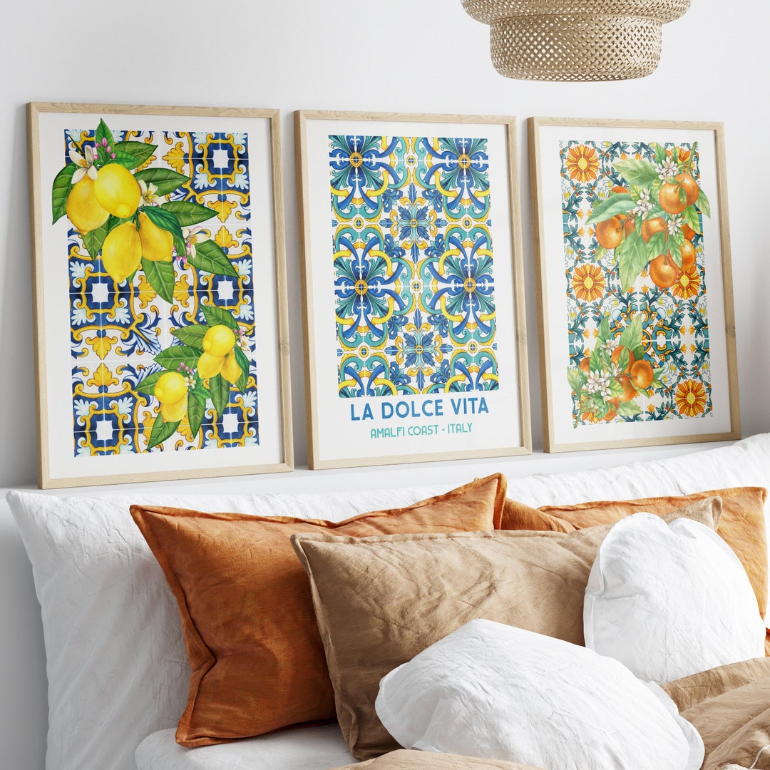 Amalfi Coast Lemons Printable Poster Set of 3, Amalfi Print Italy ...