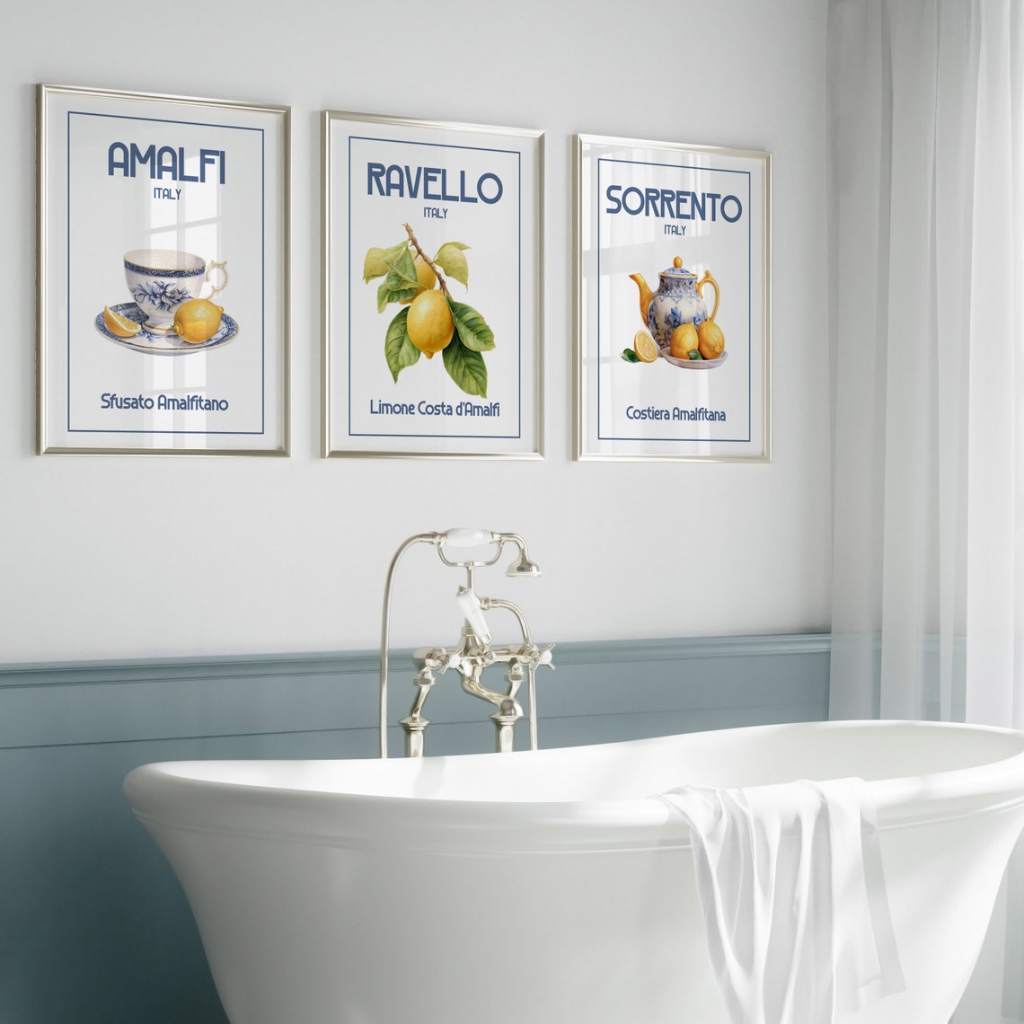 Amalfi Coast Set of 3 Printable Posters, Amalfi Coast Lemons Print ...