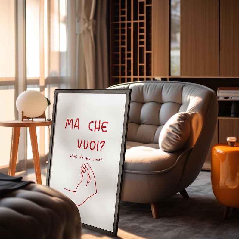 Ma Che Vuoi Printable Poster Italian Hand Gesture, Italian Quote Print ...