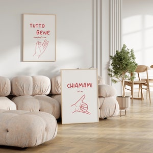 Italian Red Bundle Set of 9 Printable, Italian Hand Gesture Wall Art ...