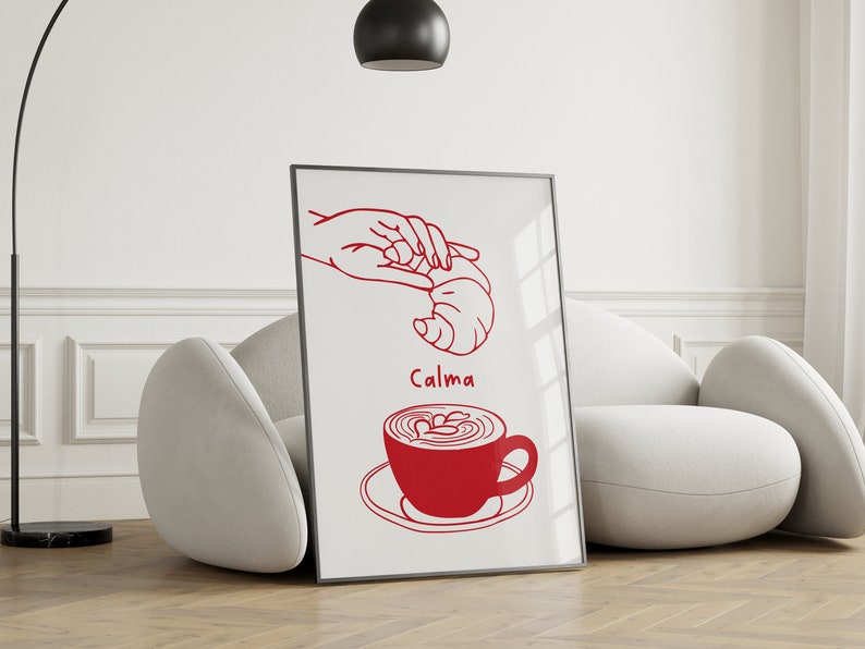 Cornetto Cappuccino Poster Printable Italian Hand Gesture, Italy Wall ...