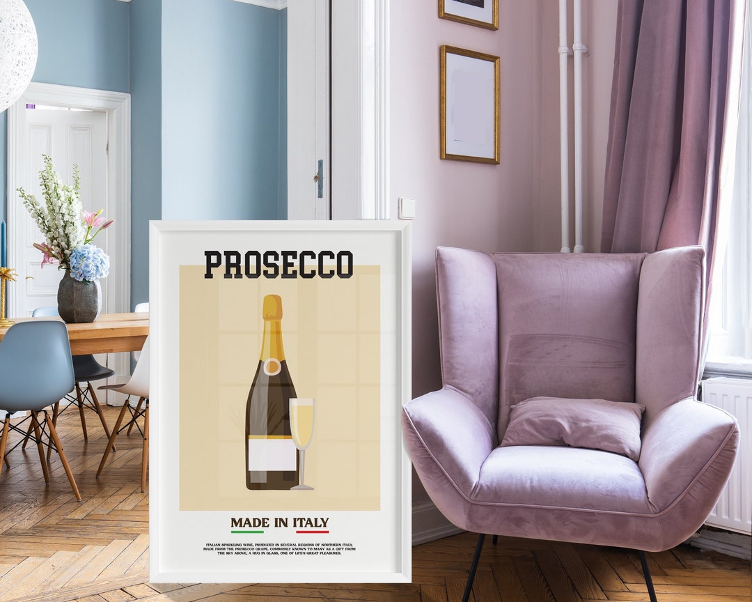 Retro Prosecco Poster Printable, Kitchen Wall Print Italian Drink Home ...
