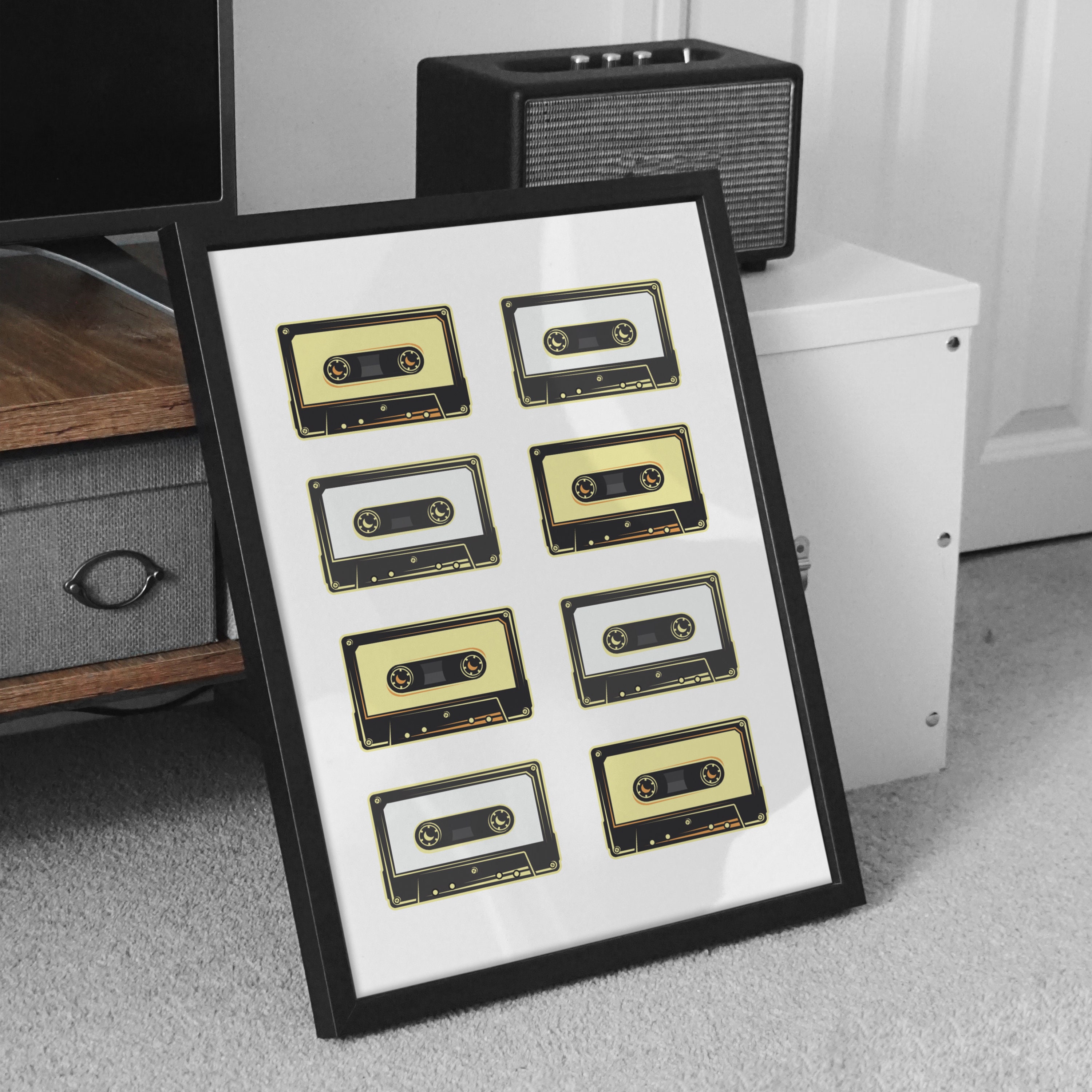 Retro-Musik-Druck, Kassetten-Tape-Poster der 80er Jahre zum Ausdrucken ...