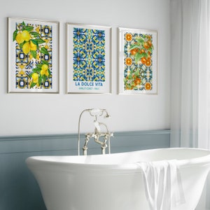 Amalfi Coast Lemons Printable Poster Set of 3, Amalfi Print Italy ...