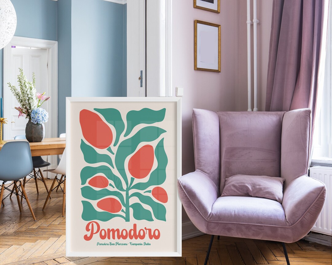 Pomodoro Poster Printable, Kitchen Wall Art Modern Home Italy, Tomato ...