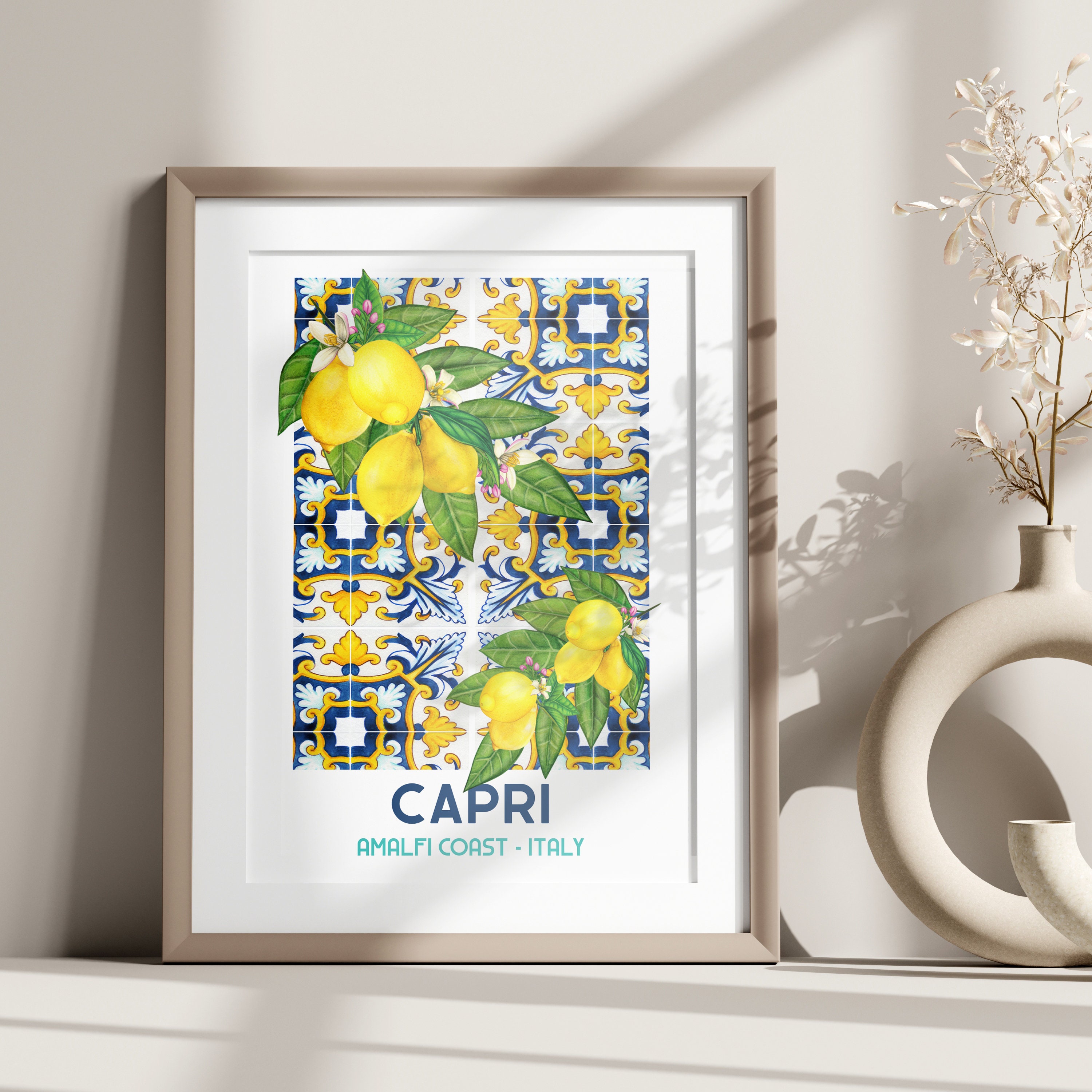 Capri Poster Printable Italy Travel Poster Amalfi Coast - Etsy