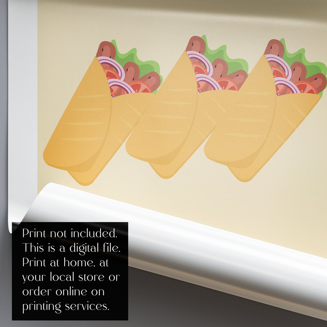 Retro Burrito Printable/ Mexican Food Poster Unique Design/ - Etsy