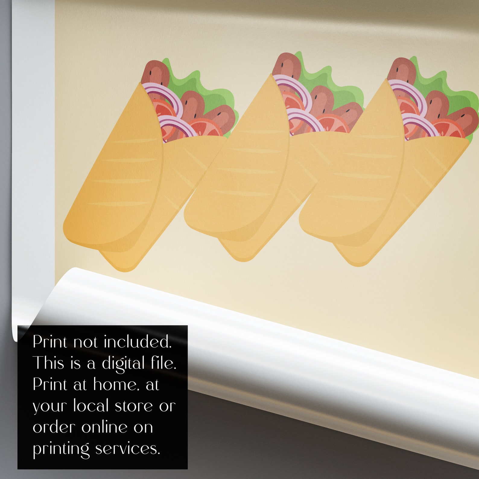 Retro Burrito Printable/ Mexican Food Poster Unique Design/ - Etsy