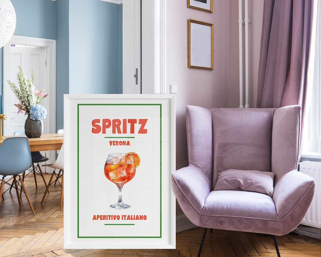 Aperol Spritz Poster Printable, Aperitivo Italiano Print Retro, Kitchen ...