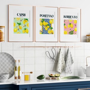 Capri Positano Sorrento Printable Poster Set of 3, Lemons Amalfi Coast ...