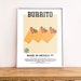 Retro Burrito Printable/ Mexican Food Poster Unique Design/ - Etsy