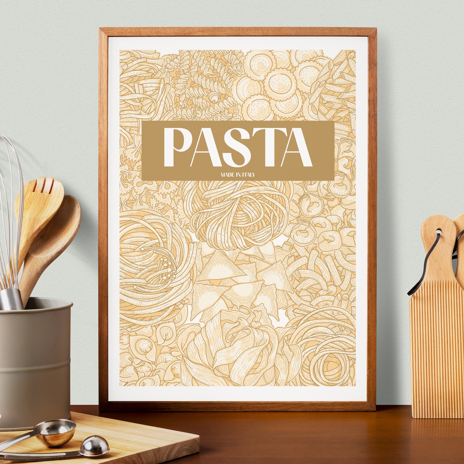 Pasta Wall Art Printable, Italian Types of Pasta Printable Poster ...