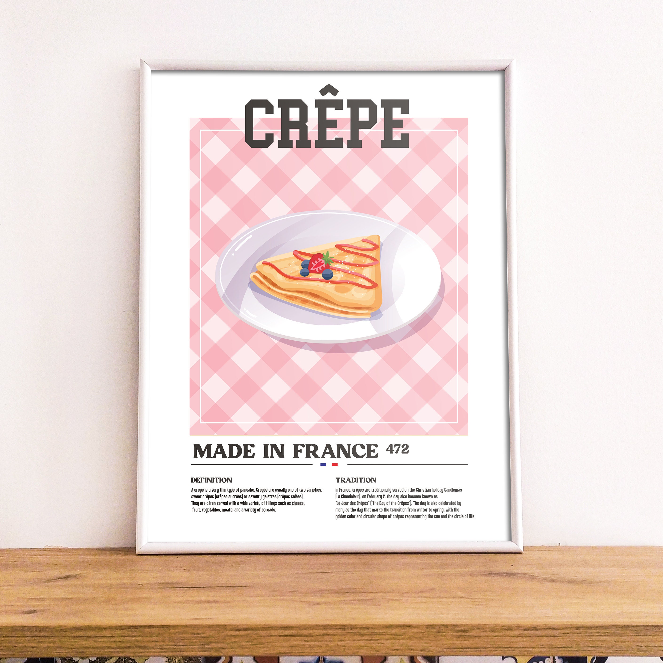 Retro Crepes Printable Poster With Definition, French Breakfast Minimal ...