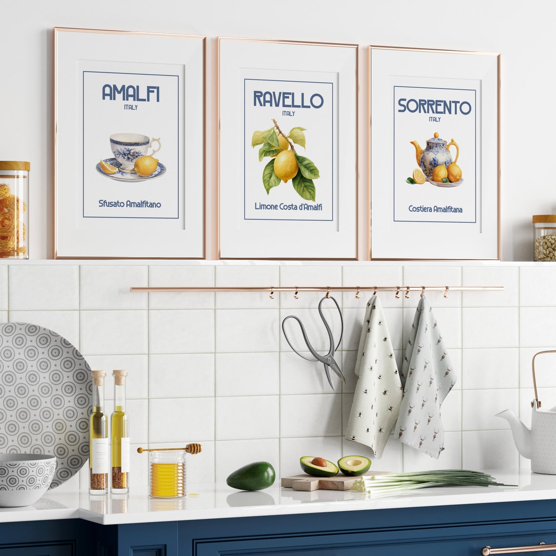 Amalfi Coast Set of 3 Printable Posters, Amalfi Coast Lemons Print ...